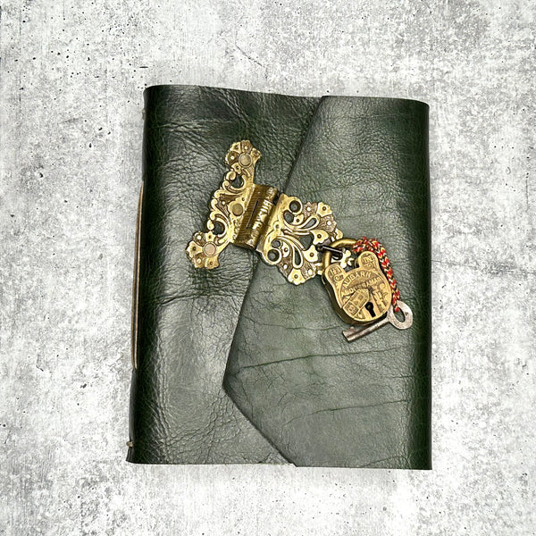 Venezia - Emerald Bison/BB/Padlock – Iona Handcrafted Books